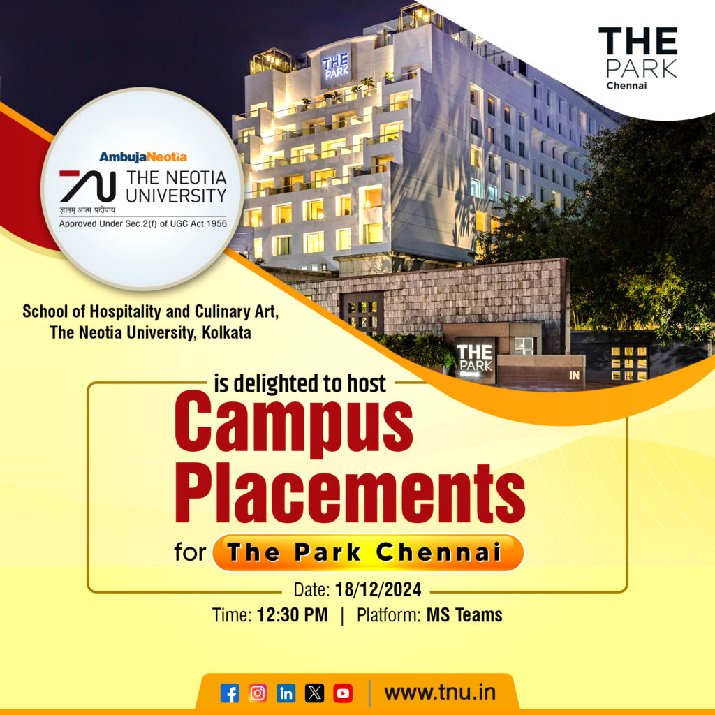 Campus Placement taking place at TNU for ” The Park Chennai” on 18th ...